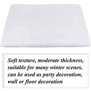 2 Set Christmas Snow Roll - 2 Packages of 3 Foot X 8 Foot Artificial Snow Blankets for Christmas Decorations
