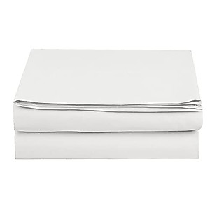 Cotton Home Depot Premium Hotel Quality 1-Piece Flat Sheet, Luxury & Softest 500 Thread Count Egyptian Quality Bedding Flat Sheet, Wrinkle, Stain and Fade Resistant(White, Twin)
