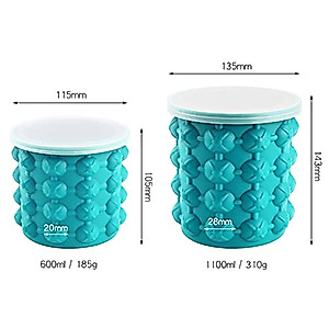 Silicone Ice Cube Maker With Lid Ice Bucket Ice Mold Space Saving Champagne Wine Beer Bucket For Kitchen Party Barware (Size : 1000ml) ()
