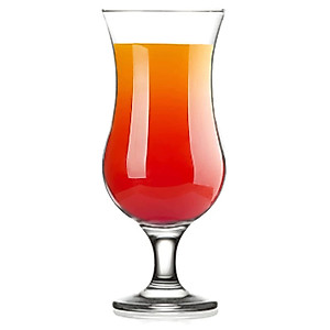 Tigerchef Heavy Duty, Professional Grade Glasses. Dishwasher safe. Serve Drinks, Liquor, Wine, Alcohol, Beer, Shots, Cocktails, Margarita, Water, Desserts. (Hurricane 15.5 Oz, 6)