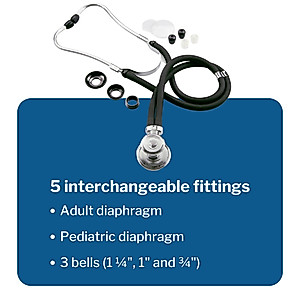McKesson Sprague Rappaport Stethoscope, Double-Sided Chestpiece, Black, 16 in, 1 Count