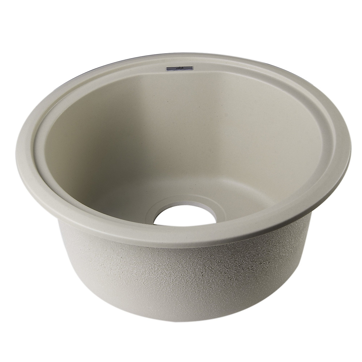 ALFI brand AB1717DI-B Drop-In Round Granite Composite Kitchen Prep Sink, 17", Biscuit