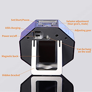 Ousmile Flip Visual Timer, 60-Minute Countdown Pomodoro Timer for Kids and Adults, Magnetic Productivity Timer for Cooking Office, Kitchen, Classsroom, Work