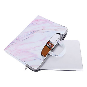 MOSISO Laptop Shoulder Bag Compatible with MacBook Air/Pro, 13-13.3 inch Notebook, Compatible with MacBook Pro 14 inch M3 M2 M1 2023-2021, Canvas Cross Grain Marble Carrying Briefcase Sleeve
