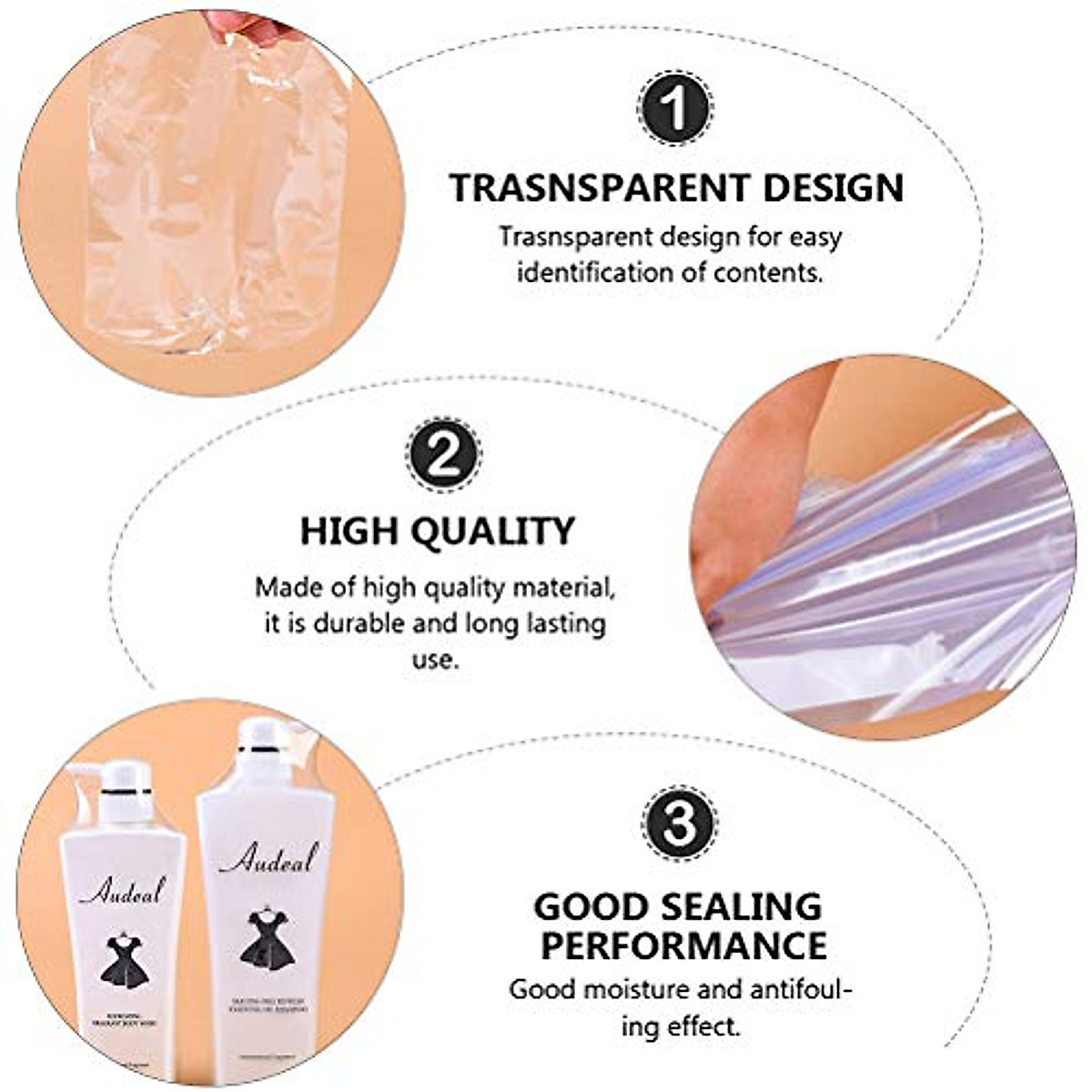 DOITOOL 300 Pcs Shrink Wrap Bags PVC Heat Shrink Film Bags Seal Wrapping Packaging Film Home Kitchen Ustensil Tool