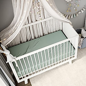 Natemia Fitted Crib Sheet - 100% Organic Cotton - 28 X 52 for Standard Crib and Toddler Mattresses - Silky Soft and Hypoallergenic