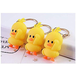 WOIWO 10 PCS Duck Accessories Dancing Yellow Doll Pendant Creative Cartoon Gift Duck Key Chain