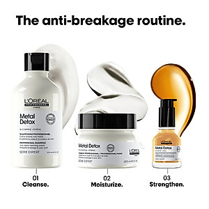 L'Oreal Professionnel Metal Detox Leave-In Hair Oil | Heat Protectant | Detoxifies from Metals & Prolongs Hair Color | Anti-Frizz | Adds Softness and Shine | For Dry, Damaged & Color Treated Hair