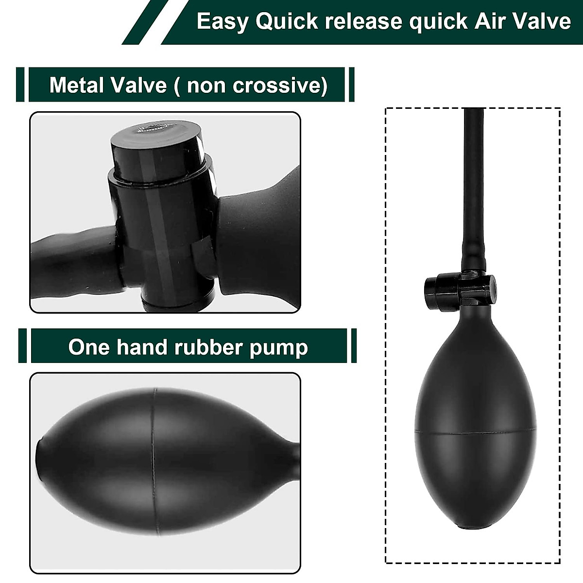 Dinana Air Wedge Bag, 3 Pack Commercial Grade Air Wedge Bag Pump Professional Leveling Kit & Alignment Tool for Cabinet, Appliance, Furniture, Inflatable Lifting Air Wedge Pump Bag, 300 LB Rating