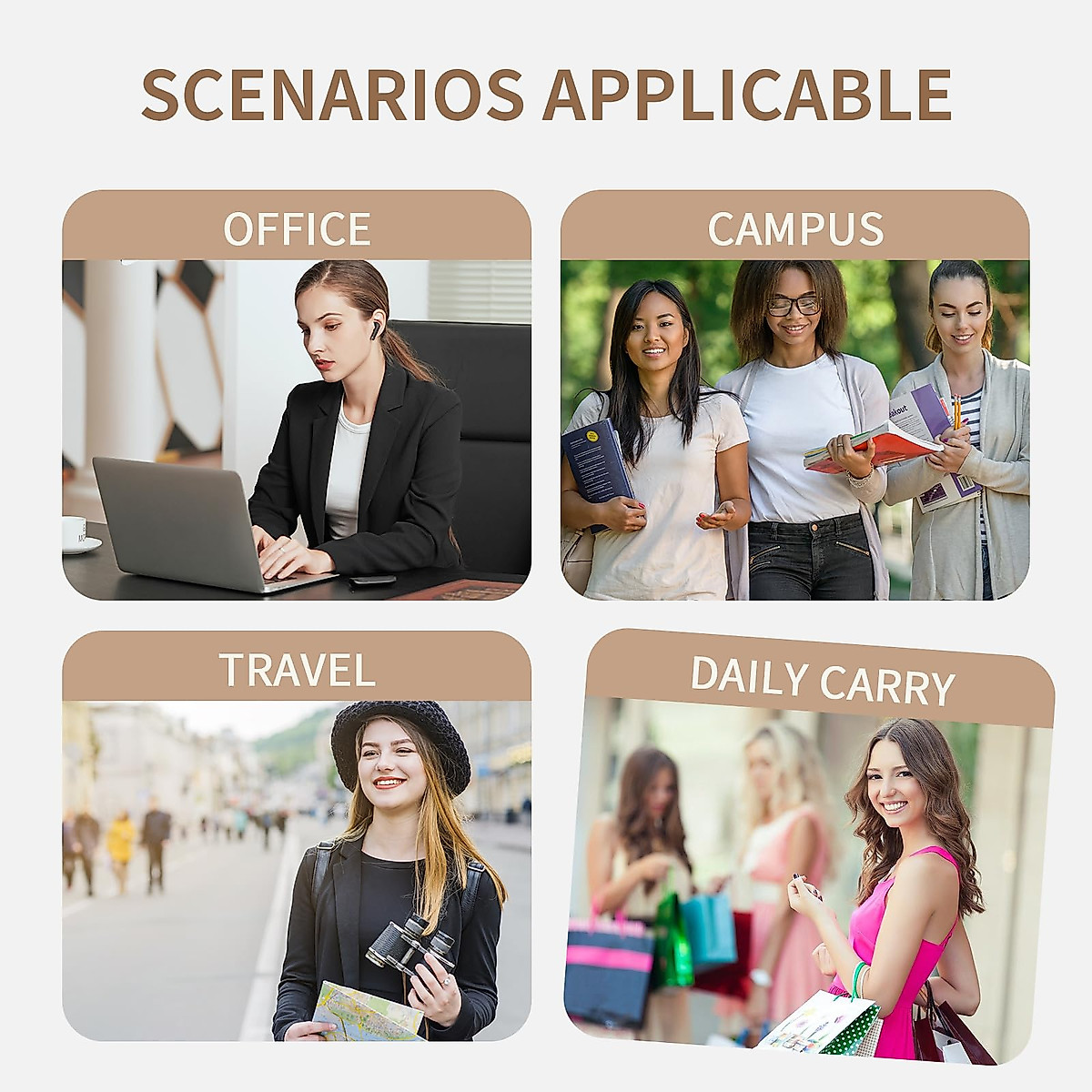 GOLF SUPAGS Womens Laptop Backpack with Separate Laptop Compartment Water Resistant Computer Backpacks Fits 15.6 Inch Notebook Travel Work College Bags (Apricot)