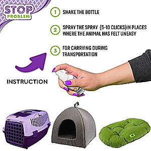 Beloved Pets Calming Pheromone Spray & Scratch Repellent for Cats - Reduce Scratching Furniture, Pee - During Travel, Fireworks, Thunder, Vet Zone - Helps to Relief Stress, Fighting, Hiding