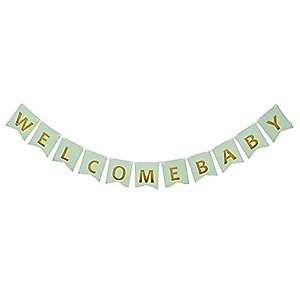 Amosfun Baby Shower Pennant Banner Party Birthday Triangle Flag Baby Banner Welcome Baby Bunting Baby Birthday Banner The Banner Pull The Flag Decorate Decorative Items Letter