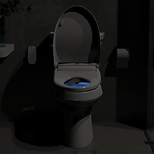 Smart Toilet Seat: Elongated Round Bidet Toilet Seat with Heated - Electric Remote Sprayer - Warm Air Dryer Toilet Attachment