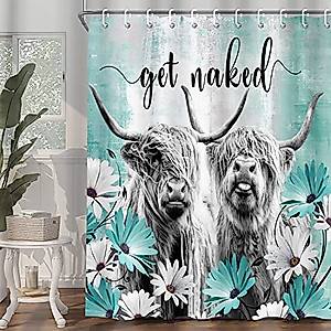 Bcsewcg Get Naked Shower Curtain and Bath Mat Set