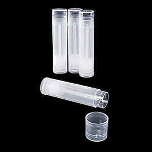 Clear Empty 3/16 Oz (5.5ml) Plastic Container Twist Tubes for Homemade Lip Balms, Cosmetic Gifts (12 Pack)