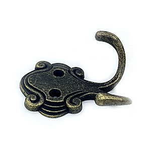 Richohome Retro Octopus Double Prong Robe Hook,Coat and Hat Hook- Pack of 10