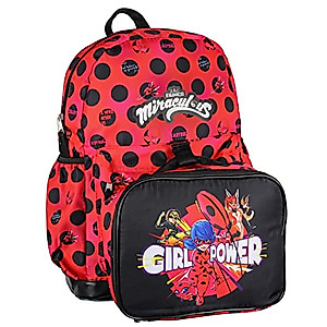 INTIMO Miraculous Tales of Ladybug & Cat Noir Queen Bee Alya Césaire Girl Power Characters 2 Pc Lunch Box Backpack Set