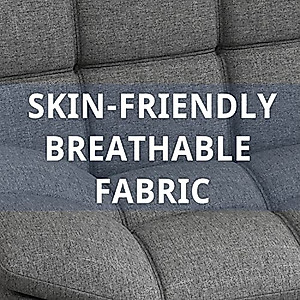 FONTOI Futon Sofa Bed Memory Foam Couch Sleeper Daybed Foldable Convertible Loveseat, Dark Gray