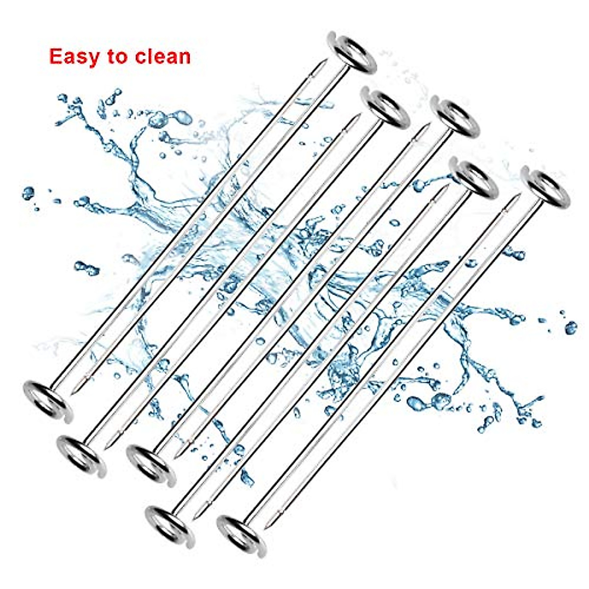 Lawenme Grill Kebab Skewers Compatible with Ninja Foodi AG300, AG300C, AG301, AG301C, AG302, AG400, IG301A, 10 Skewers Stainless Steel 7.25" Long