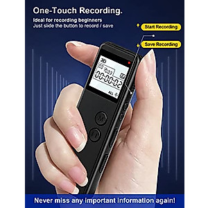 64GB Digital Voice Recorder with Playback, Langkou 1536Kbps Voice Activated Recorder for Lectures, Tape Recorder 776 Hour Audio Recording Device, A-B Repeat, MP3 Player Study, Business, Entertainment