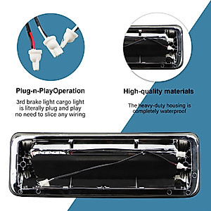 for 2004-2008 Ford F150 3rd Brake Light, 2007-2010 Ford Explorer Sport Trac LED Third Brake Light High Mount Brake Light Waterproof Cargo Light (Black Housing Clear Lens)