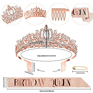 Birthday Sash, Crowns, Tiara and Headband Set for Women - Birthday Queen Decorations