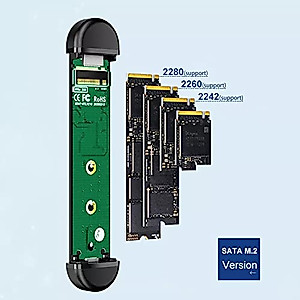 M.2 SSD Enclosure, M.2 NVME NGFF SSD Enclosure ToolFree 10Gbps for Desktop Black