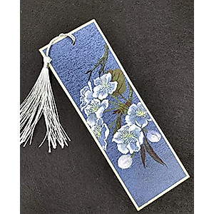 SQ058 Hmayart Chinese Traditional Style DIY Xuan Paper Shikishi Blank Bookmarks with Colorful Tassels for Sumi-e and Ink Artworks 10 Sheets