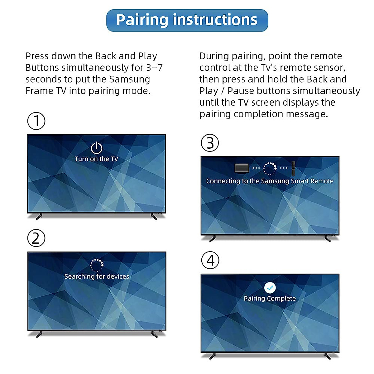 BN59-01312A Smart TV Voice Remote, for Samsung TV Remote, Compatible with All Samsung Series, Smart Curved Frame, QLED LED LCD 8K 4K TVs