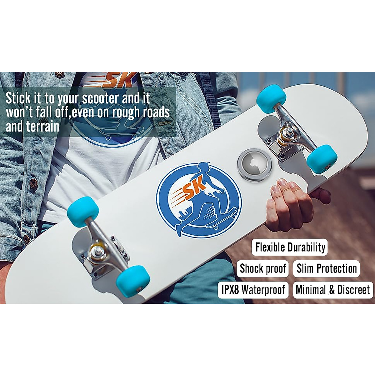 4 Pack Aluminum Waterproof Airtag Holder Case - AirTag Sticker Mount | Apple AirTag 3M Adhesive Sticker Mount | AirTag Holder Case for Outdoor Luggage, Laptop, Car, Bike, Remote,Control Drone