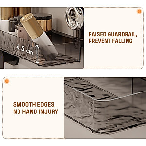 MEIGESI Acrylic Clear Suction Cup Shower Caddy, Detachable Wall-Mounted Storage Rack, No-Drill Shower Organizer, Removable Storage Rack for Bathroom/Kitchen/Bedroom, Gray Silver, 2 Pack