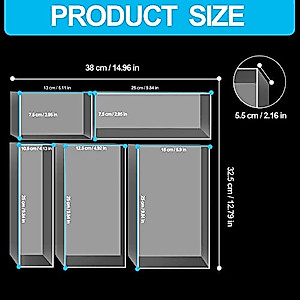 Acrylic Junk Drawer Organizer, Drawer Organizer Storage Box, Multi-use Drawer Organizer for Office Desk, Kitchen, Bedroom, Children Room, Craft, Sewing, Makeup, Jewelry, Bathroom (5 Boxes)