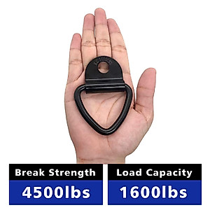 BUSY-CORNER Tie Down Anchors for Trailer, Warehouse, Boat, 10 PCS of Heavy Duty Steel V Ring Bolts, Pickups Truck Accessories(Black)