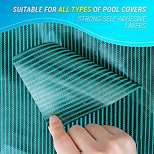 Pool Patch Repair Kit, Pool Safety Cover Patch Kit 12 x 8 Self Adhesive, Swimming Pool Cover Repair Kit 6 Pсs Green