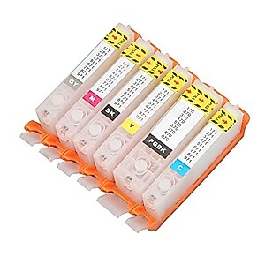 5PCS Ink Cartridge, Reusable Printing Ink Cartridge PGBK BK C M Y 5 Color for Printing (370-371)