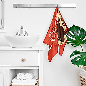 Pardick Wild West Rodeo Hand Towel Set of 2, Bath Towels Face Towels Cowboy Horse Sunset Saguaro Desert Super Soft Washcloth for Bathroom Kitchen Gym