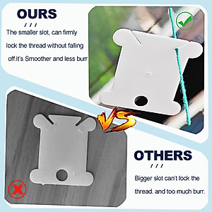 300 Pieces Plastic Floss Bobbins for Cross Cotton Thread Craft DIY Sewing Storage, Thread Organizer Holder, Embroidery Thread Cards Cross Stitch Bobbin, White