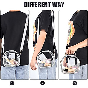 Frienda 2 Pieces Clear Purse Clear Stadium Approved Bag 2 Colors Clear Crossbody Bags for Women Small See Through Concert Bag Clear Crossbody Bag for Sports Concerts Events Festivals