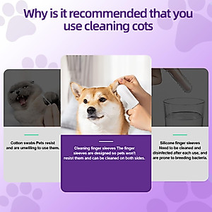 Ear Finger Wipes for Cats&Dogs,50 Pack Dog or Cats Ear Cleaner Wipes to Stop Ear Itching, Gently Remove Ear Wax Pet Ear Wipes, Sooths & Deodorizes