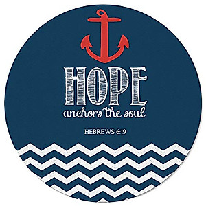 Round Area Rugs Anchor Super Soft Indoor Stain-Proof Carpet Floor Mat Non-Skid Runner Rugs for Home Living Room Bedroom Dining Room Ripple Hope Blue