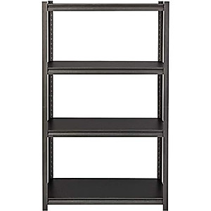 Lorell 3,200 lb Capacity Riveted Steel Shelving Storage Rack, Black