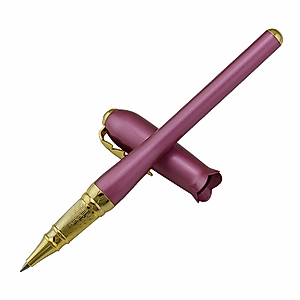 Lanxivi Picasso Greek Irene Purple Rollerball Pen for Woman, Bud Cap Leaf Clip Uniqu Style Gift Box Set