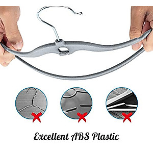 Kids Hangers Velvet, 12” Non Slip Baby Velvet Hangers with Cascading, Stackable Rotatable Felt Hangers Toddler Hangers 30 Pack for Closet Nursery Infant (Grey)