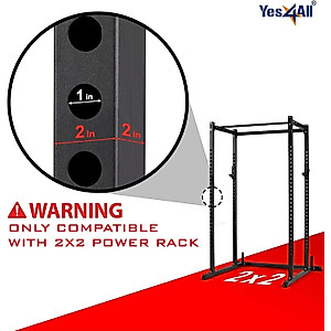 Yes4All Olympic Weight Plate Holder Attachment + Barbell Holder J-Hooks For Power Rack/Power Cage 2x2 Inches