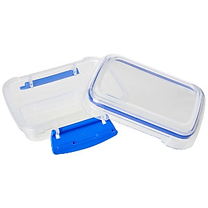 Sistema KLIP IT Rectangular Collection Food Storage Container, 6.7 oz./0.2 L, Clear/Blue
