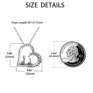 TANGPOET Giraffe Gifts for Women Adult Family Giraffe Necklace for Mother Daughter Pendant 925 Oxidized Sterling Silver Jewelry Valentines Mothers Day Birthday Christmas Gifts for Mom Grandma