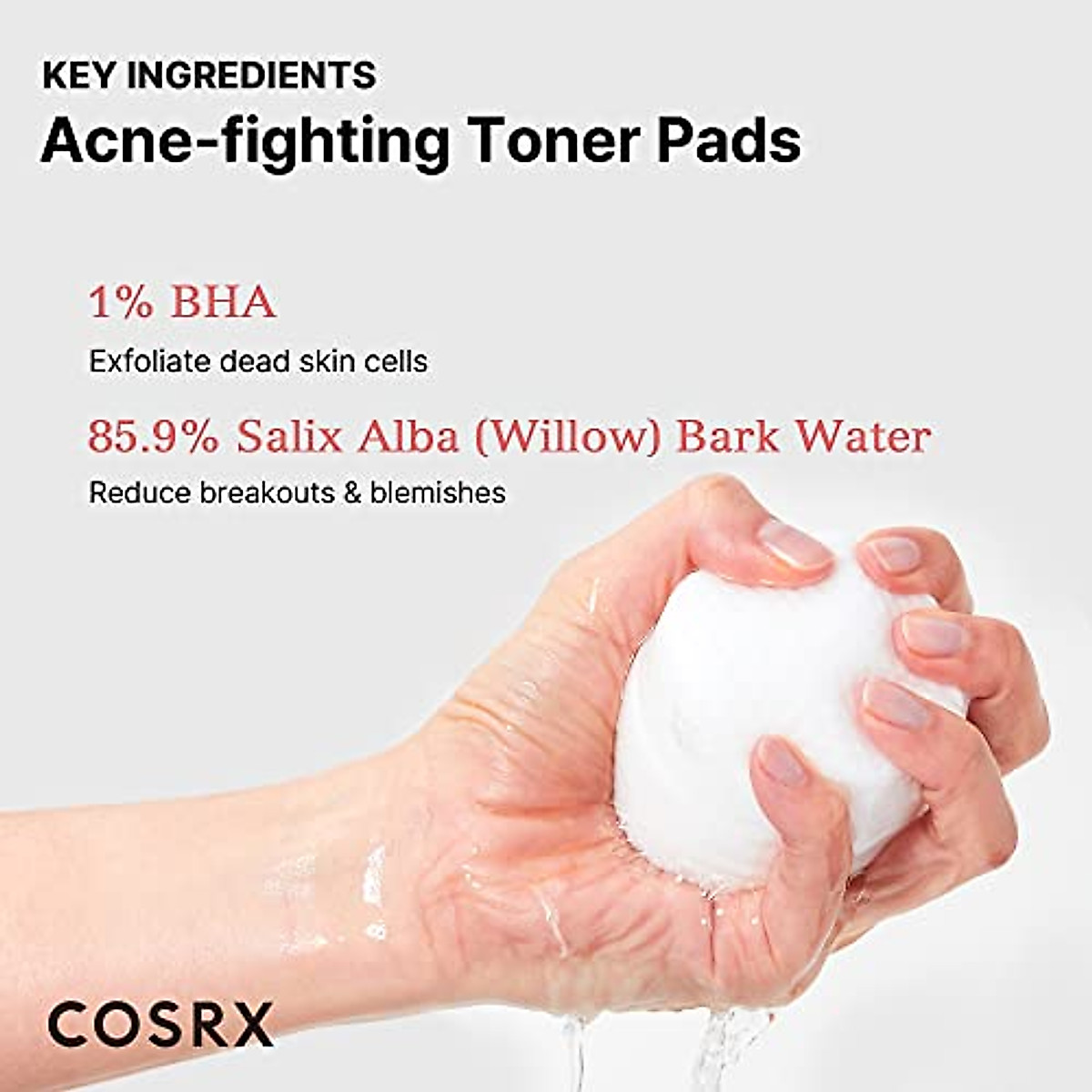 COSRX BHA Cleansing Pad, Facial Exfoliant-Soacked Pad for Blackheads, Whiteheads, Minimizing Englarged Pores, Prevent Breakouts, 70 Pads, Artificial Fragrance-Free, Parabens-Free, Korean Skincare