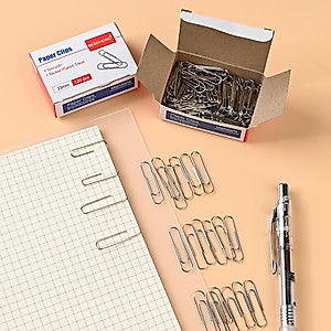 Paper Clips 720 pcs, Paper Clips Medium Size, Paperclips Office Supplies, No.1 Smooth Paper Clips Standard Size(6 Boxes of 120 Each)