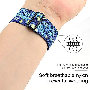 Adjustable Elastic Watch Band Compatible with Apple Watch 38mm 40mm 41mm, Nylon Stretchy Solo Loop Bracelet Women Replacement for iWatch Series SE/7/6/5/4/3/2/1 (Starry Sky, 38mm/40mm/41mm)
