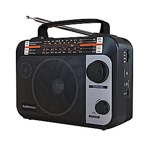 Multi-Band AM/FM/SW1-2 Radio Transistor Radio AC or Battery Operated with Best Reception Big Speaker and Precise Tuning Knob with AUX in & 3.5mm Earphone Jack